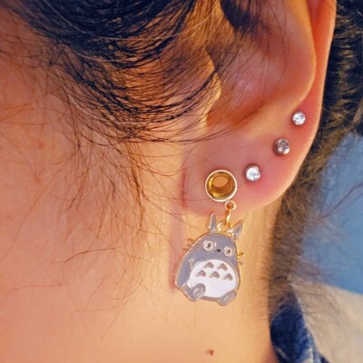 2g 6mm 1 25mm Gold and Green 4-tier Malachite Clover Dangle Drop Gauge ...