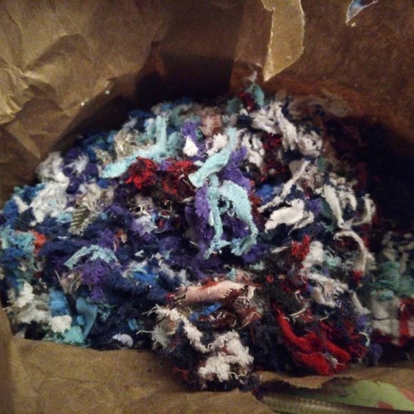 1 Pound Upcycled Scrap Fabric Stuffing, Cotton, Linen, Natural Fiber ...