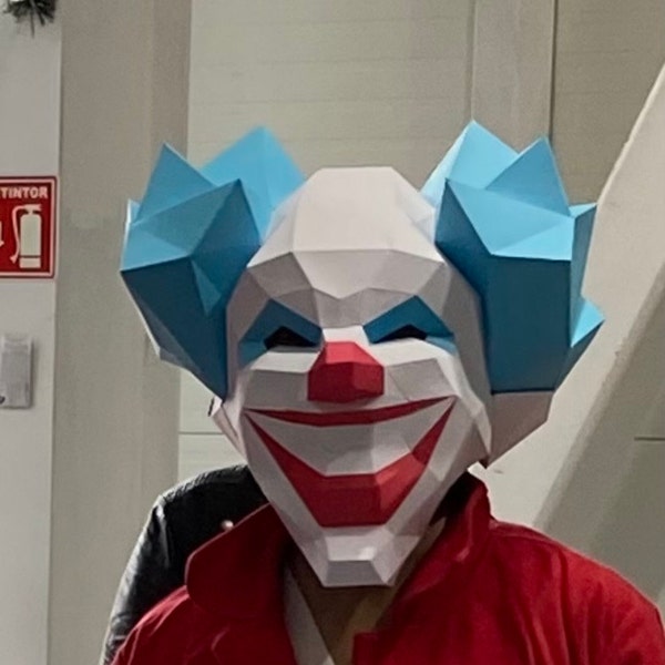 Clown , Papercraft , DIY , Low Poly, Mask, PDF Papercraft, Party Mask ...