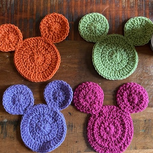 Disney Inspired Mickey Crochet Coasters Individual | Etsy