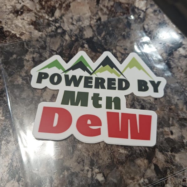 Mtn Dew Lover Sticker, Waterproof Soda Addict Decal - Etsy