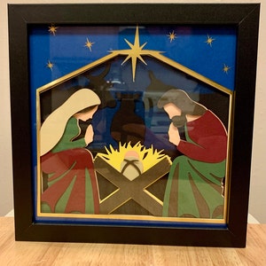 3D NATIVITY Shadow Box 3D CHRISTMAS Svg for Cricut for - Etsy
