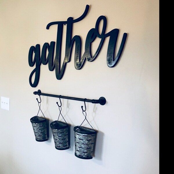 Large Gather Sign (you Pick the Color), Rustic Farmhouse Chic, Wooden ...