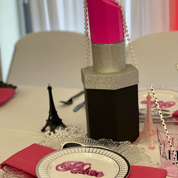 JUMBO Paper Lipstick Shaped 3D Centerpiece, Gift Box, Favor Box ...