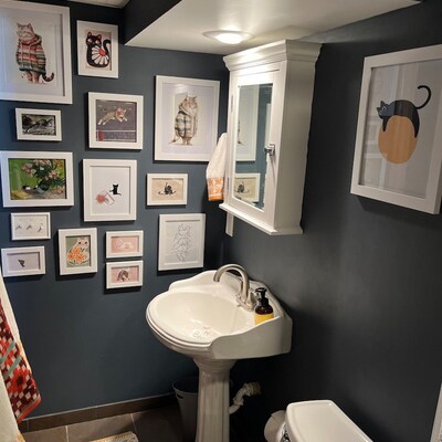 Black Cat Knocking Over Van Goghs Sunflowers Funny Cat Art Tippys ...