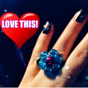 Pony Bead Flower Ring - Etsy