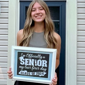 First Day of Senior Year Printable Sign First Day of School Sign 12th ...