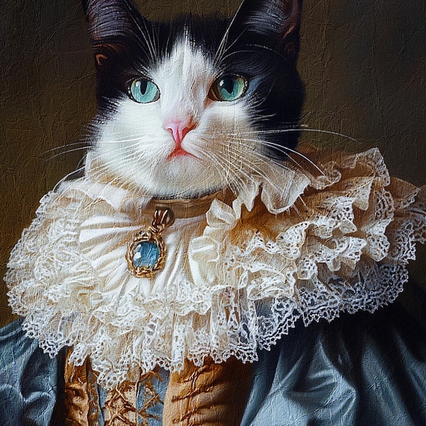 Custom Royal Cat Portrait Renaissance Cat Painting Royal Dog Portraits ...