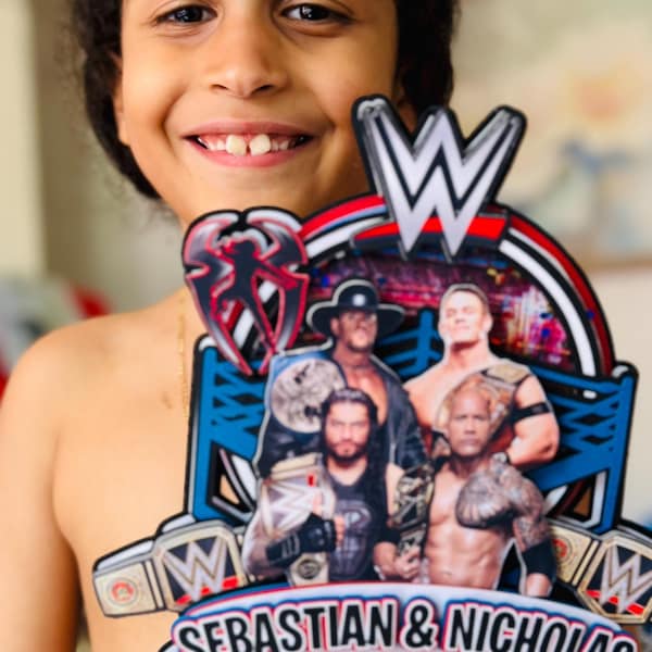 Wrestling Cake Topper - Etsy