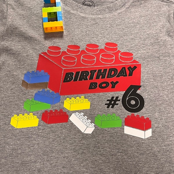 Building Blocks Birthday Shirt SVG, PNG and Sublimation Bricks T-shirt ...
