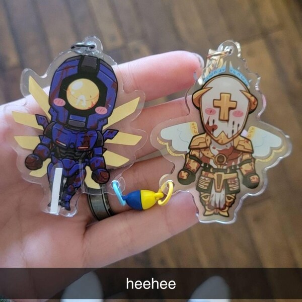Gabriel, V1, V2, and Gabv1el Heart Magnet Acrylic Charm Keychains ...