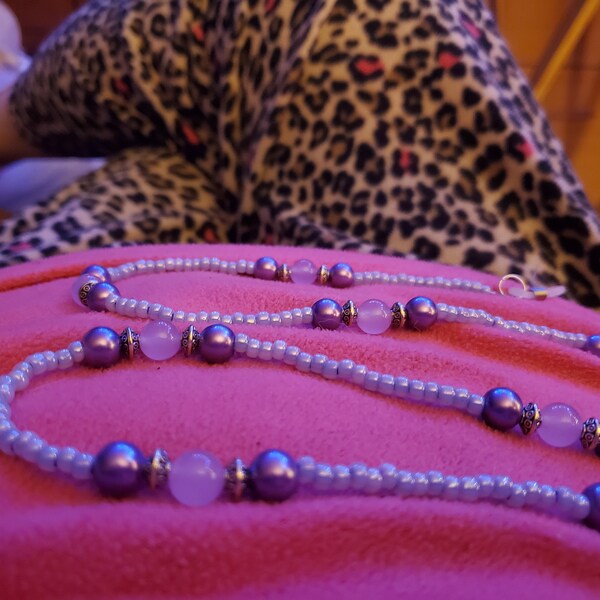 Black Sunglasses String, Beaded Eyeglass Chain, Bead Mask Chain ...