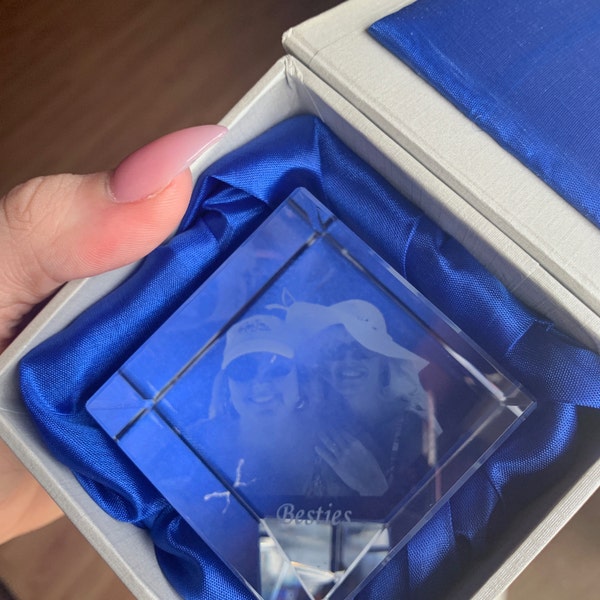 Custom Laser Engraved Crystal Photo Cube, Personalized Gift - Etsy