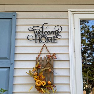Welcome to Our Home Sign, Welcome Metal Sign, Entry Way Decor, Welcome ...
