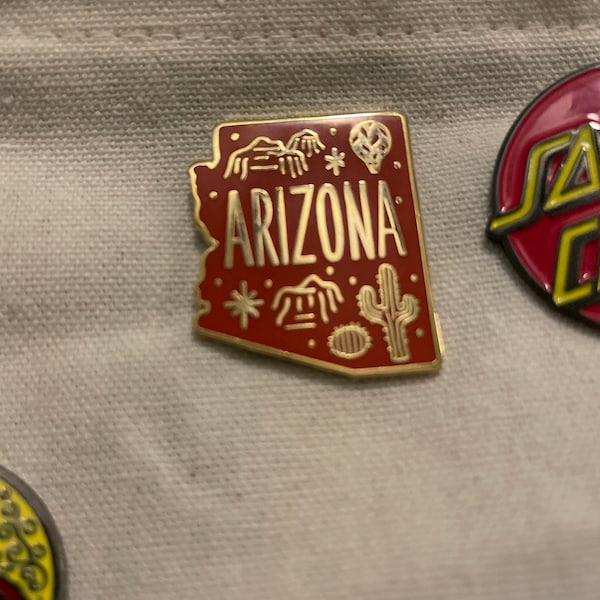 Arizona Enamel Pin, Arizona State Pin, Single Hard Enamel Pin With ...