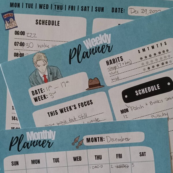 Cute Anime - Printable Digital Planner Journal | Daily Planner, Self ...