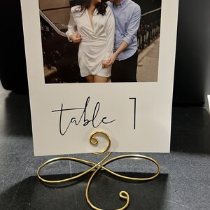 Set of 12 Large Wire Infinity Bow Table Number Holders, Black, Gold and ...