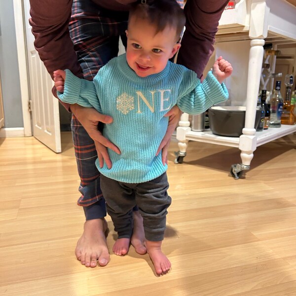 Baby Boys beary First Birthday Sweater One Embroidered Sweater With ...