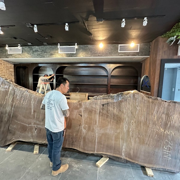 Unique Live Edge Honey Locust Slab With Lots of Character! 140" X 44" X ...