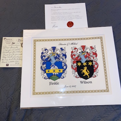 Double Family Crest Parchment Print - Etsy