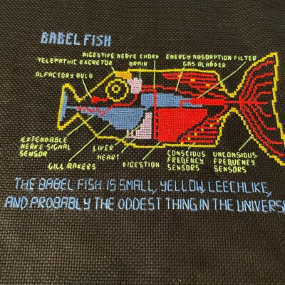 Babel Fish Cross Stitch Pattern Hitchhiker's Guide to the Galaxy - Etsy