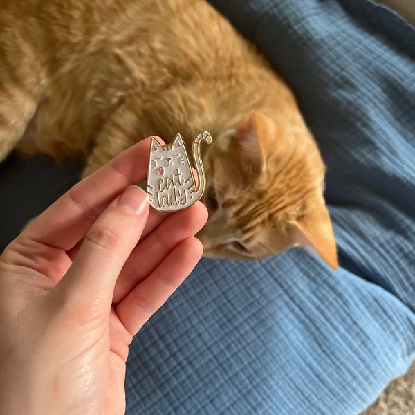 Cat Lady Enamel Pin - Mothers Day Gift - Gift for Her Cat Pin - Cat ...