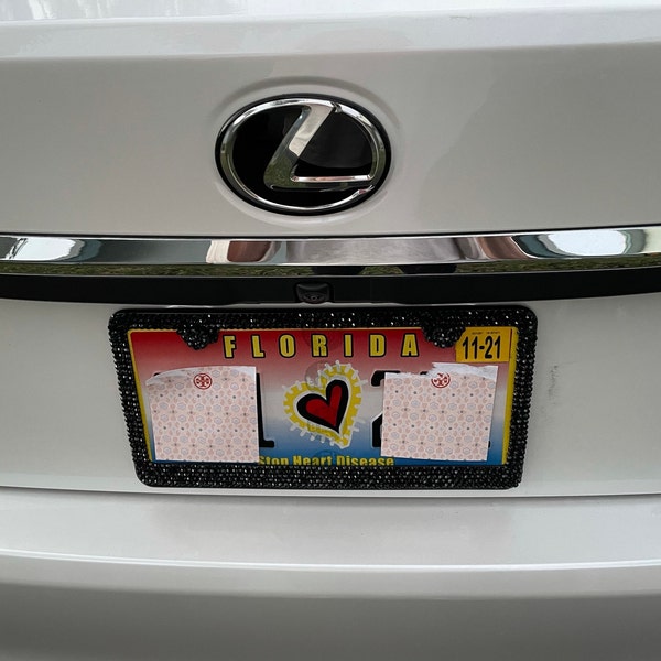 Crystal Thin Red Line License Plate Frame - Etsy