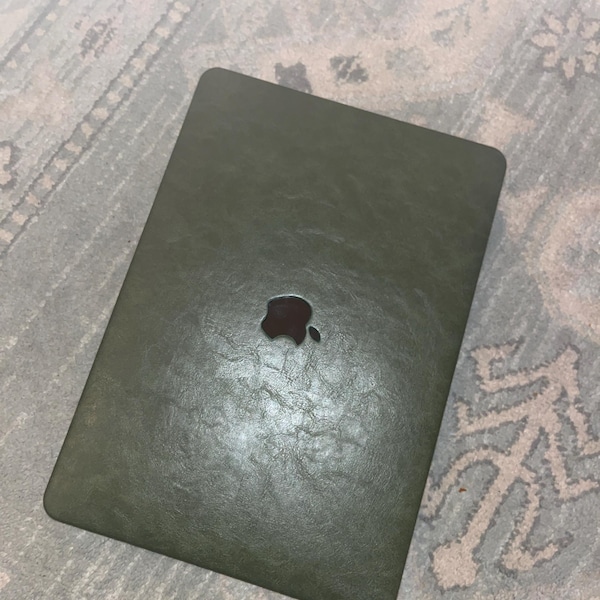 Army Green Leather Laptop Case Vegan Leather Case MacBook Pro 13 Pro 15 ...