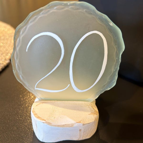 Sea Glass Table Signs With Acrylic Stands - Etsy