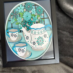 3D TEA PARTY SVG Shadow Box Svg Layered Cardstock Svg for Cricut for ...