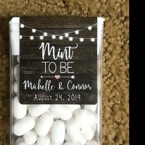 Rustic Barn Wood & Lights Mint to Be Wraparound Tic Tac Favor Labels ...