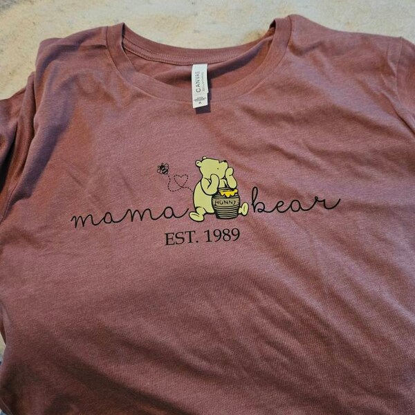 Mama Pooh Bear Shirt, Winnie the Pooh Mama Shirt, Cute Mom T Shirt ...