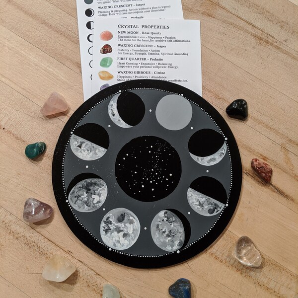 Moon Phases Crystal Grid Wiccan Altar Kit Chakra Stone Set Pagan Altar ...