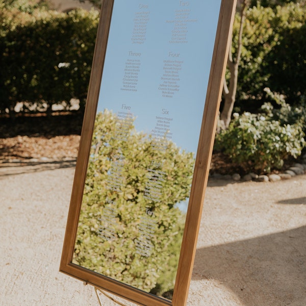 Wedding Seating Plan Decal - DIY Mirror Table Chart - Our Favourite ...