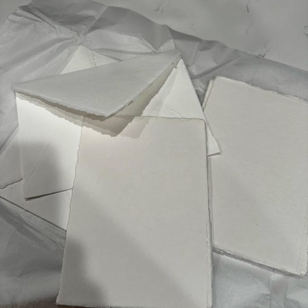 Whisper White Handmade Cotton Rag Paper | Deckle Edge Recycled Paper in ...