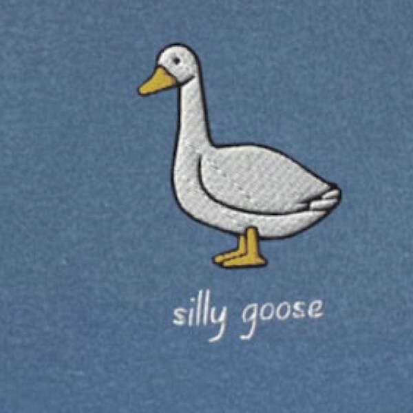 Silly Goose Comfort Colors Shirt, Embroidered Goose Crewneck T-shirt ...