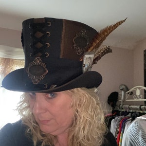 Black Captain Hat Steampunk / Gothic / Punk Burningman Festival Hat SDL ...