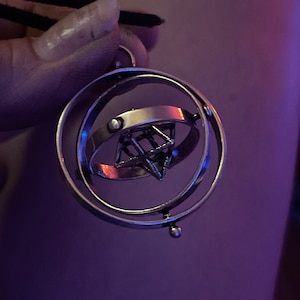 Silver Gyroscope Sacred Geometry Spinner Pendant Necklace - Etsy