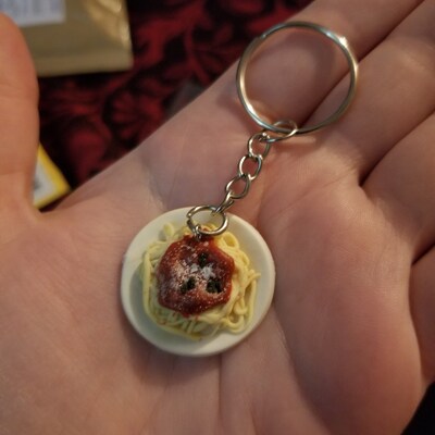 Spaghetti Keychain // Polymer Clay Food // Clay Keychain, Novelty ...