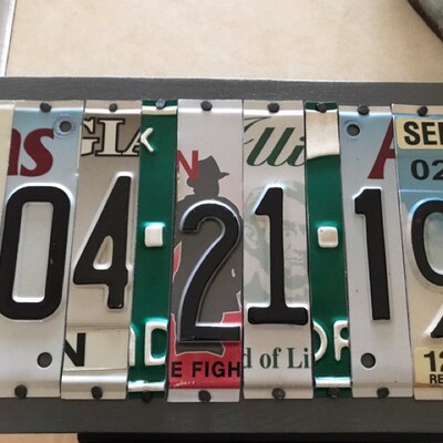 Custom Made Wood Signs of License Plate Letters and Numbers Mancave Art ...