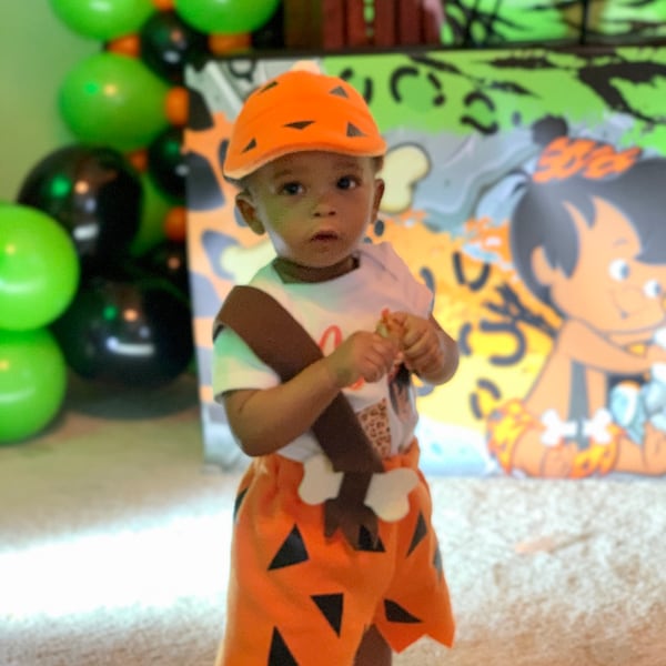 Cave Boy Bam First Birthday - Halloween - Toddler Shorts, Hat and Club ...