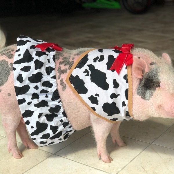 Moo! Skirt & Scarf Set, Pig Clothes, Mini Pig - Etsy