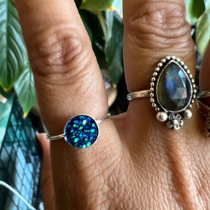 Your Custom Faceted Labradorite Ring Sterling Silver Made - Etsy