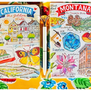 Florida Print, State Symbols, Illustration, State Art, Key West,miami ...