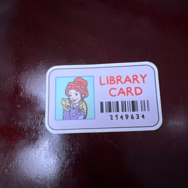 Miss Frizzle Library Card Sticker, Miss Frizzle Library Card Die-cut ...