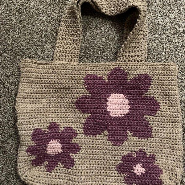 The Daisy Day Tote PDF DIGITAL DOWNLOAD Crochet Pattern, Cute Crochet ...