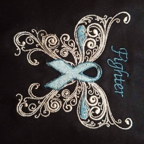 Fighter Breast Cancer Filled Butterfly With Wings Machine Embroidery ...