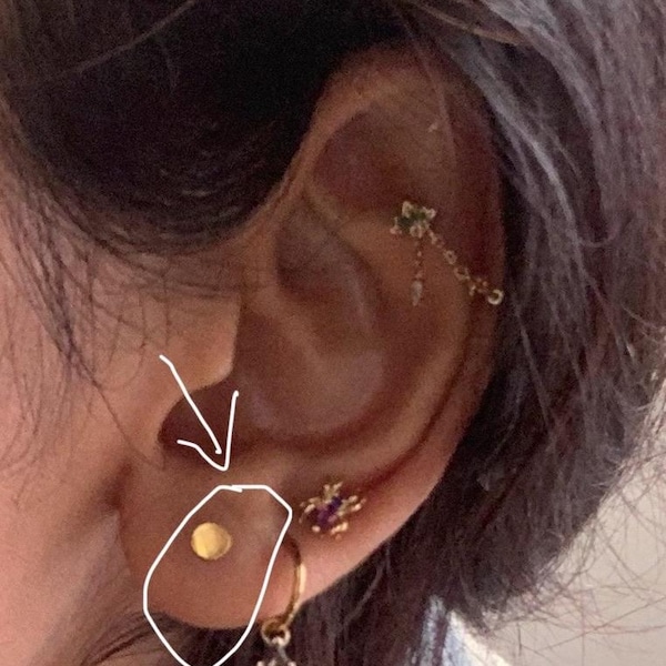 Titanium Vertical Dangle Hidden Helix Piercing, Threaded Flat Back Stud ...