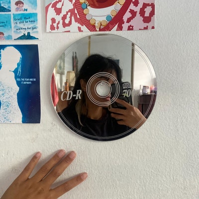 CD Mirror Disc Wall Art, Reflective Music Themed Decor, Mirrored CD ...
