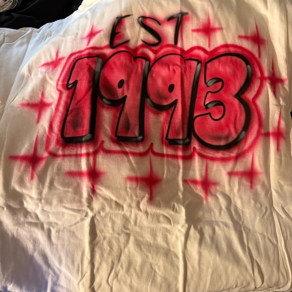 Airbrush Est Year Design - Etsy